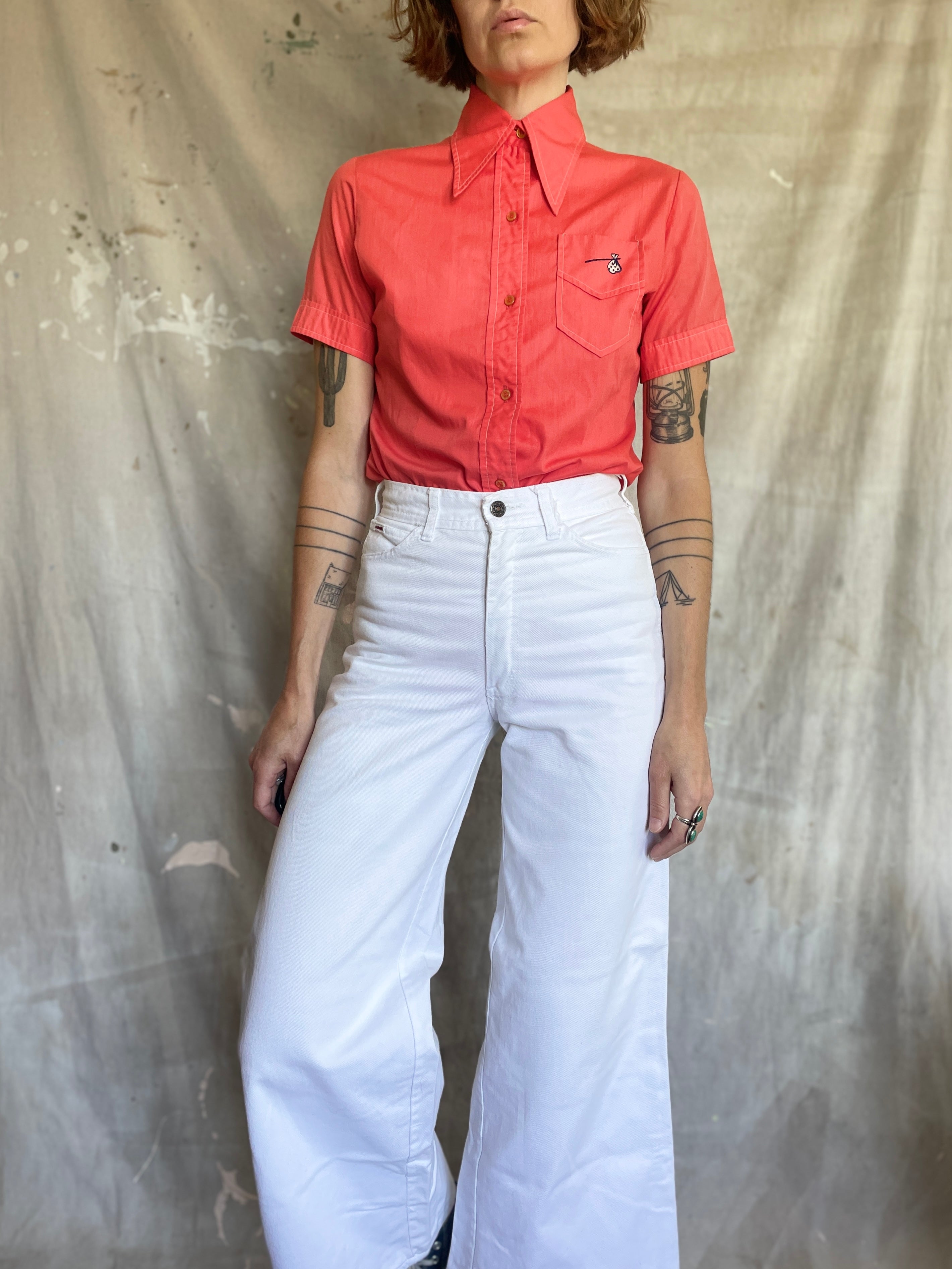 70s White Wide Leg Bells – Double Barrel Dry Goods